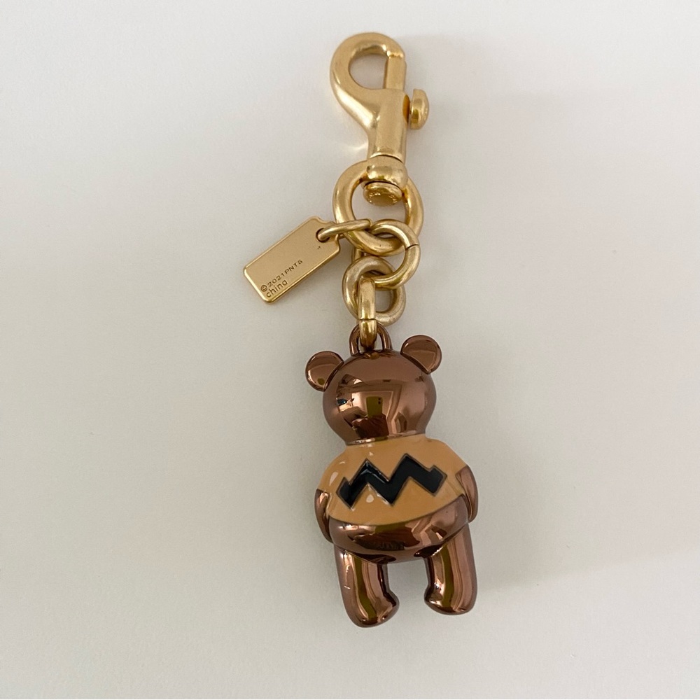 Coach X Peanuts Charlie Brown Bear Bag Charm - Gem